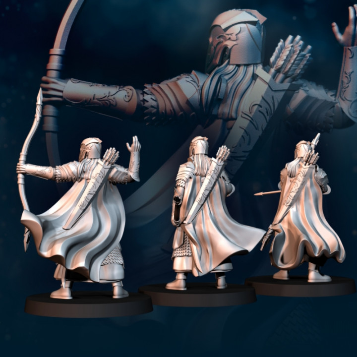 3D Printable 3x Wood Elf Archer | Wood Elves | Fantasy by Davale Games