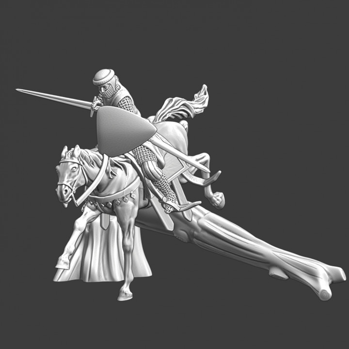 3D Printable Mounted Knight - jumping a fallen tree by Northern ...