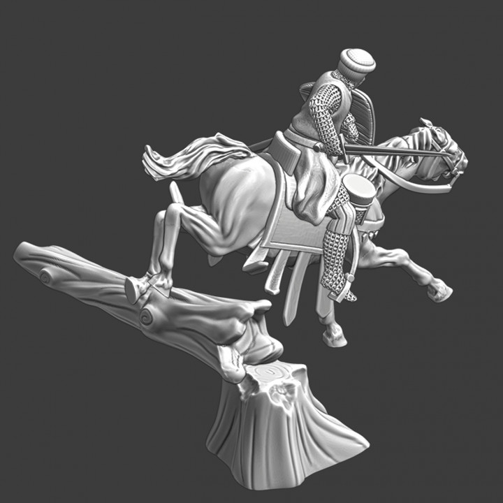 3D Printable Mounted Knight - jumping a fallen tree by Northern ...