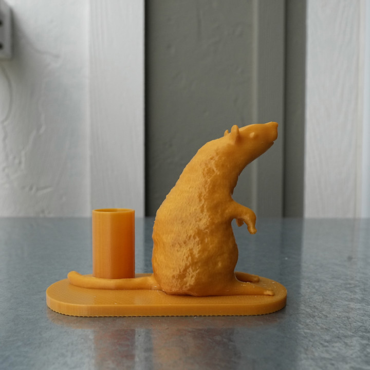 3D Printable Rat pen holder by Philippe Barreaud