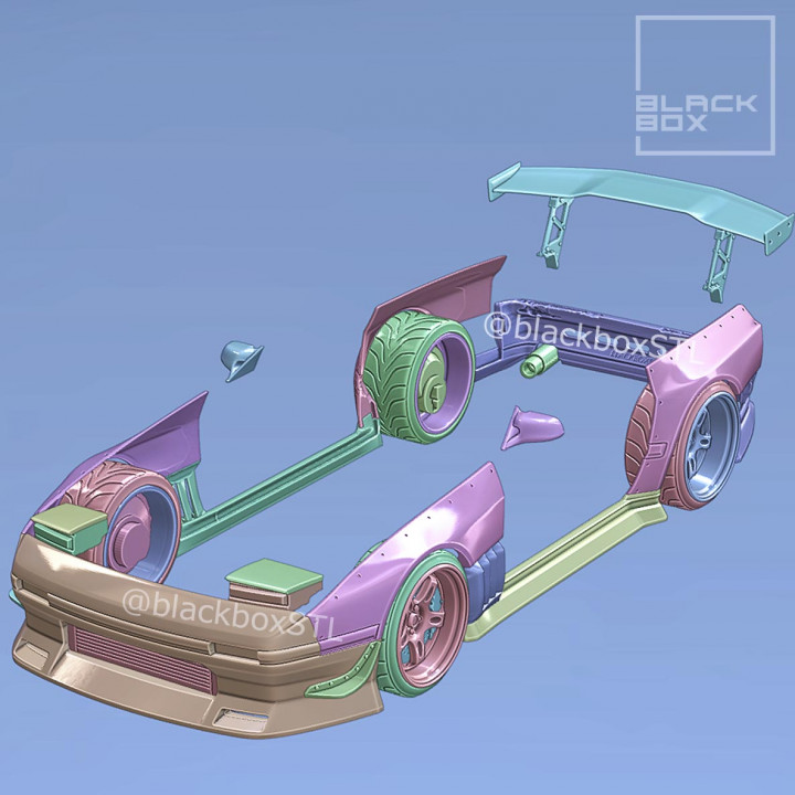 3D Printable BODYKIT For RX7 FC3 Aoshima 1-24th modelkit by black-box ...