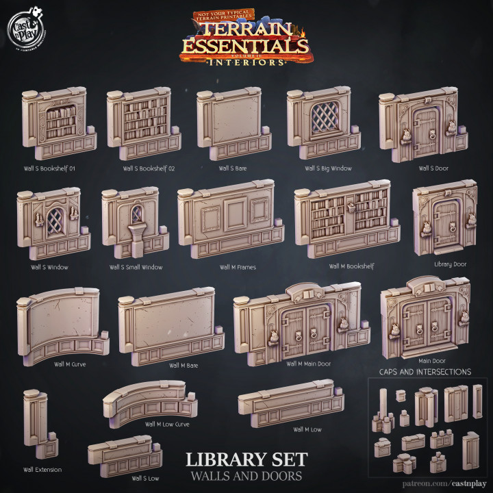 3D Printable Library Set (Pre-Supported) - Terrain by Cast n Play