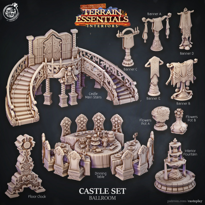3D Printable Castle Set (Pre-Supported) - Terrain by Cast n Play