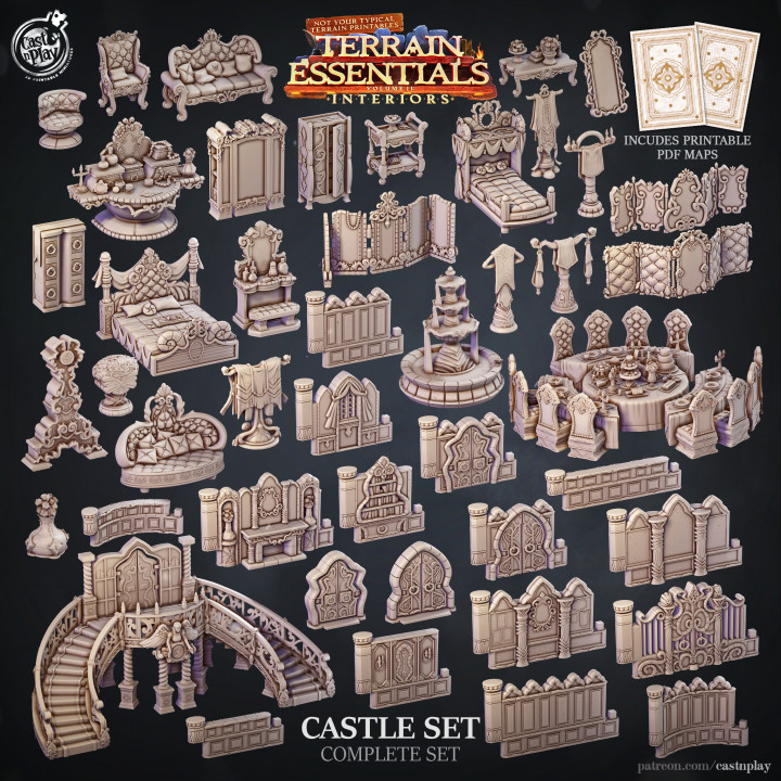 3D Printable Castle Set (Pre-Supported) - Terrain by Cast n Play