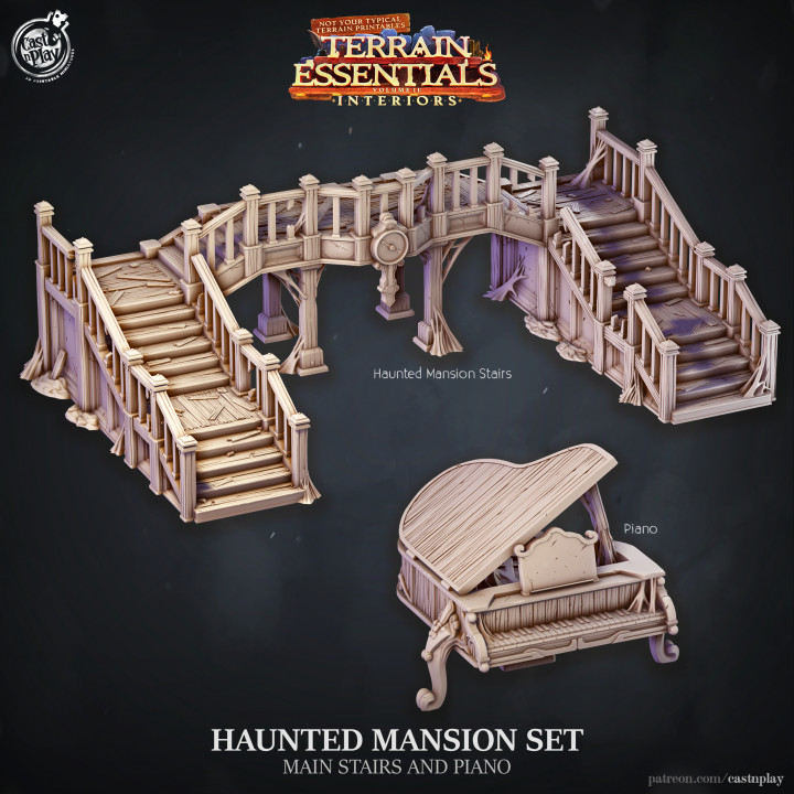 3D Printable Haunted Mansion Set (Pre-Supported) - Terrain by Cast n Play