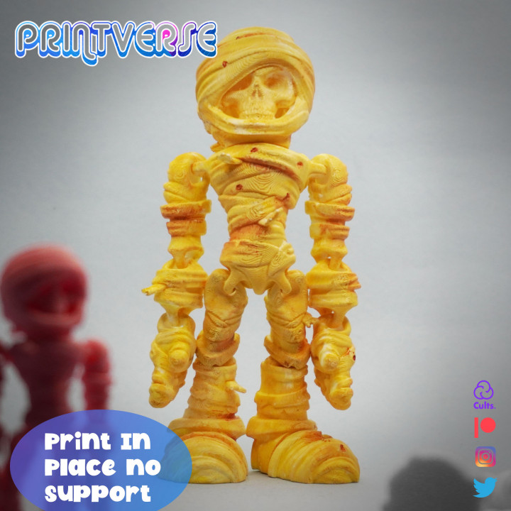3D Printable Flexy Mummy Print In Place by Printverse