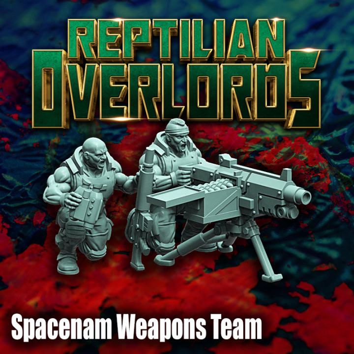 3D Printable Spacenam Heavy Weapon Team 4pack by Reptilian Overlords