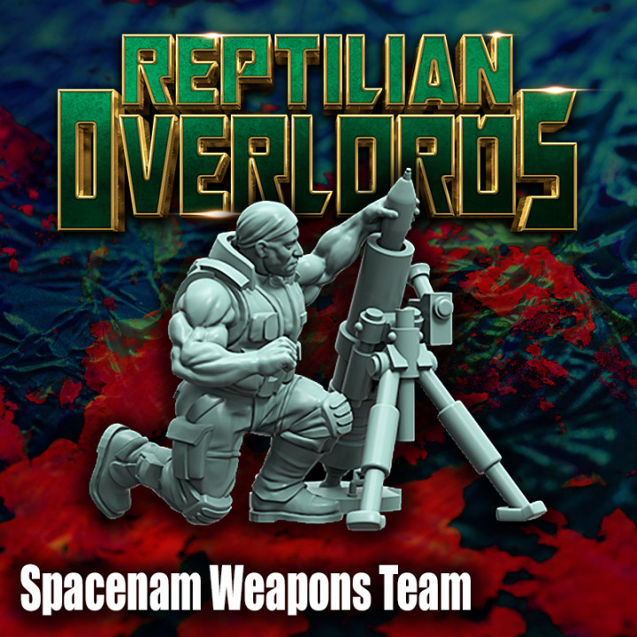 3D Printable Spacenam Heavy Weapon Team 4pack by Reptilian Overlords