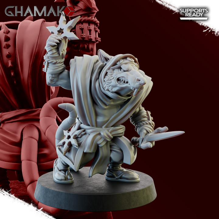 3D Printable Ninja Rats by Ghamak