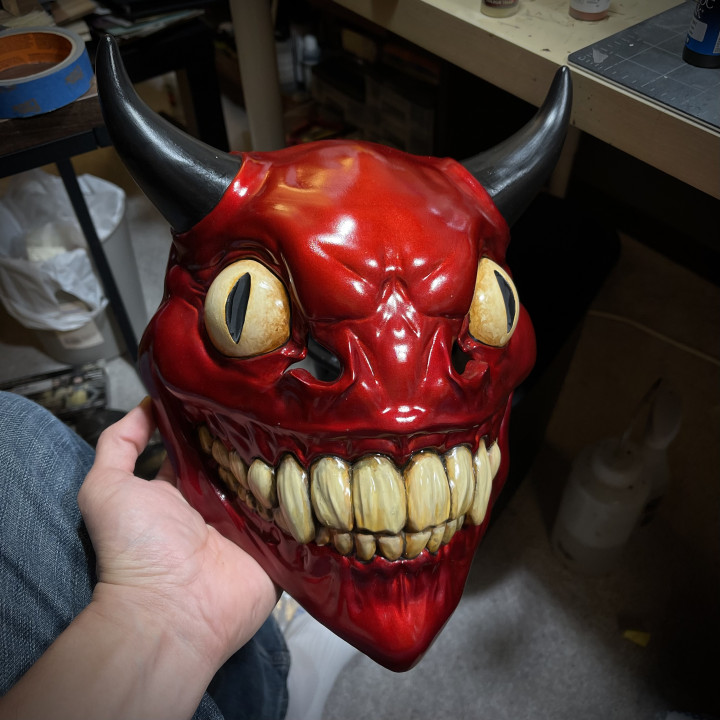 3D Printable Happy - Wearable Demon Mask by Josh Hardie
