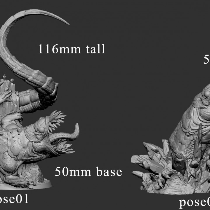 3D Printable Chompilisk (pose 2 of 2) by Mini Monster Mayhem