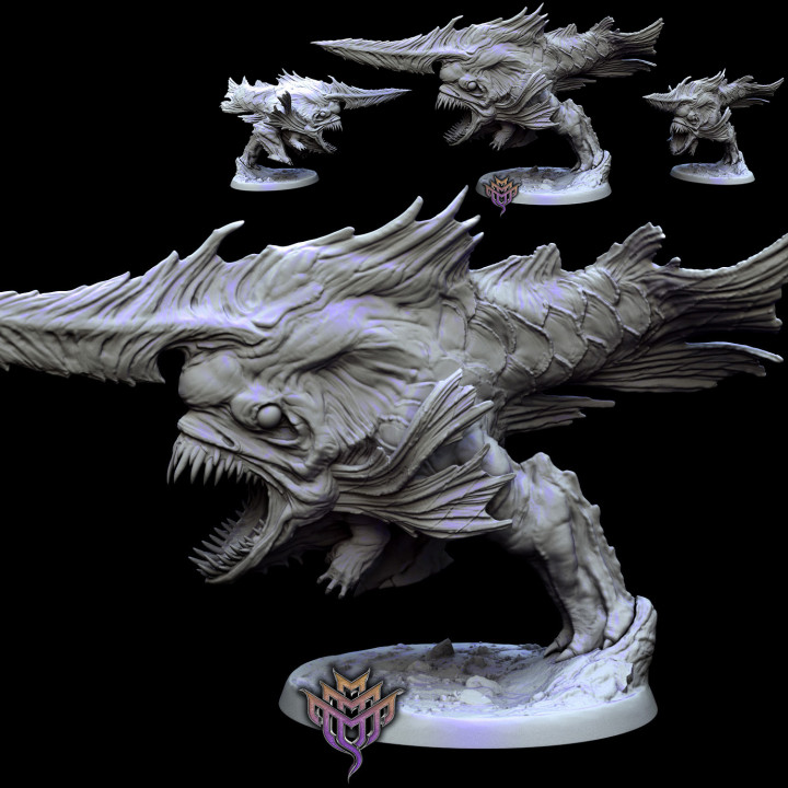 3D Printable Evolved Angler (Pose 1 of 2) by Mini Monster Mayhem