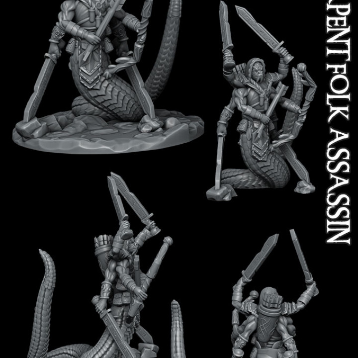 3D Printable Serpent Folk Assassin by RocketPigGames