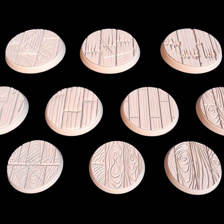 3D Printable Wooden Bases 25 mm by MNP Sculpt