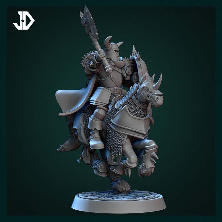 3D Printable Chaos Rider - B - Rider with ax and shield - Pre-supported ...