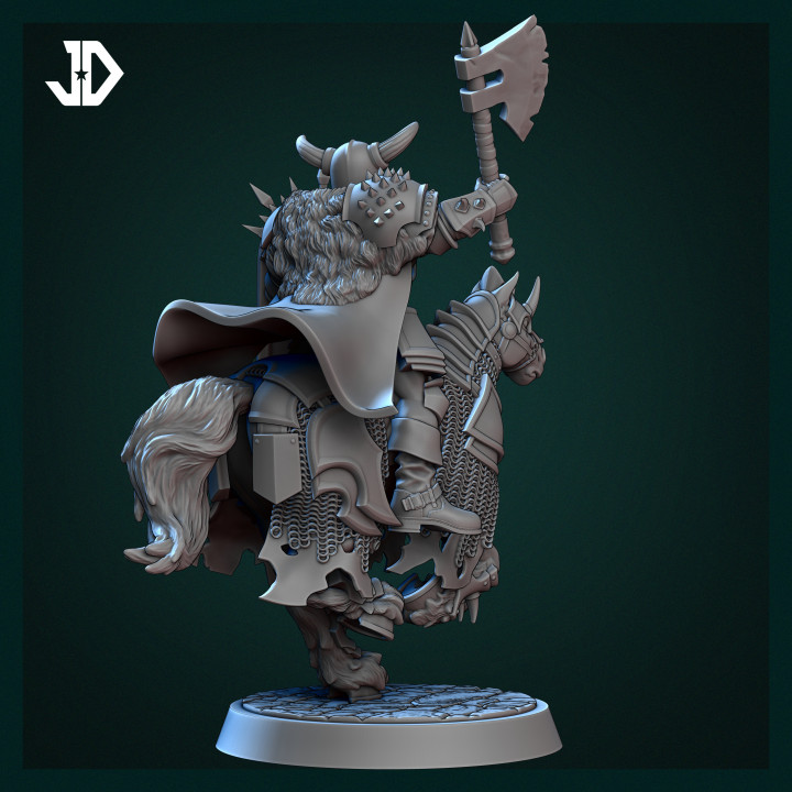 3D Printable Chaos Rider - B - Rider with ax and shield - Pre-supported ...