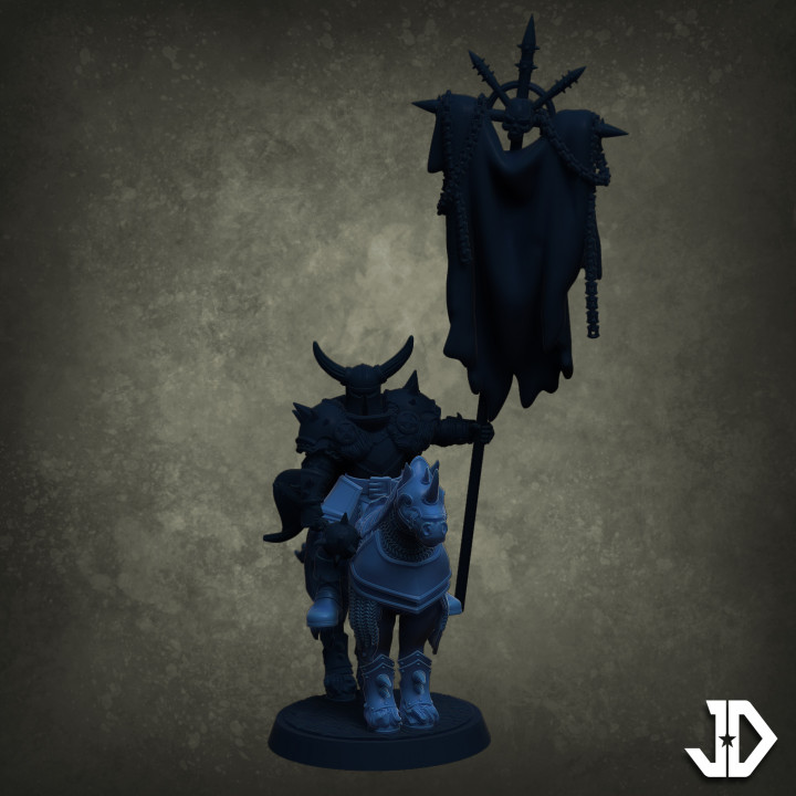 3D Printable Chaos Rider - E - Standard bearer rider - Pre-supported by ...