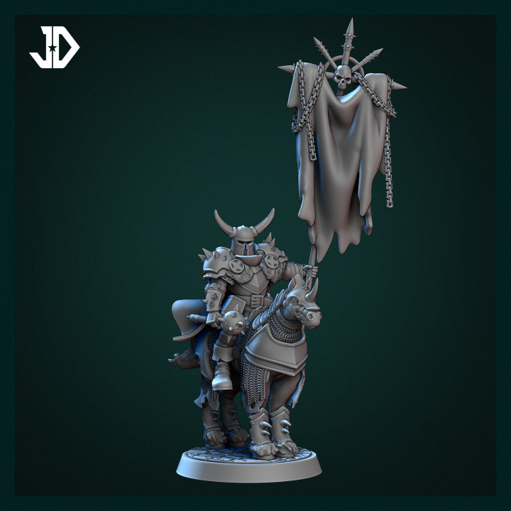 3D Printable Chaos Rider - E - Standard bearer rider - Pre-supported by ...