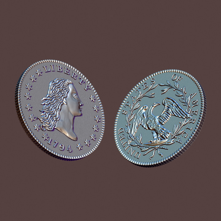3D Printable Dollar 1794 coin by Viktoriya Kabanova