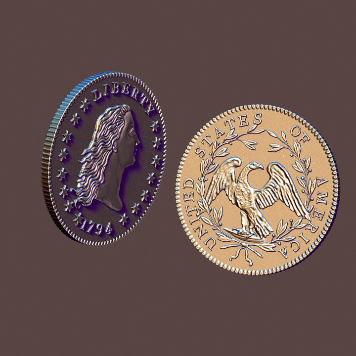3D Printable Dollar 1794 coin by Viktoriya Kabanova
