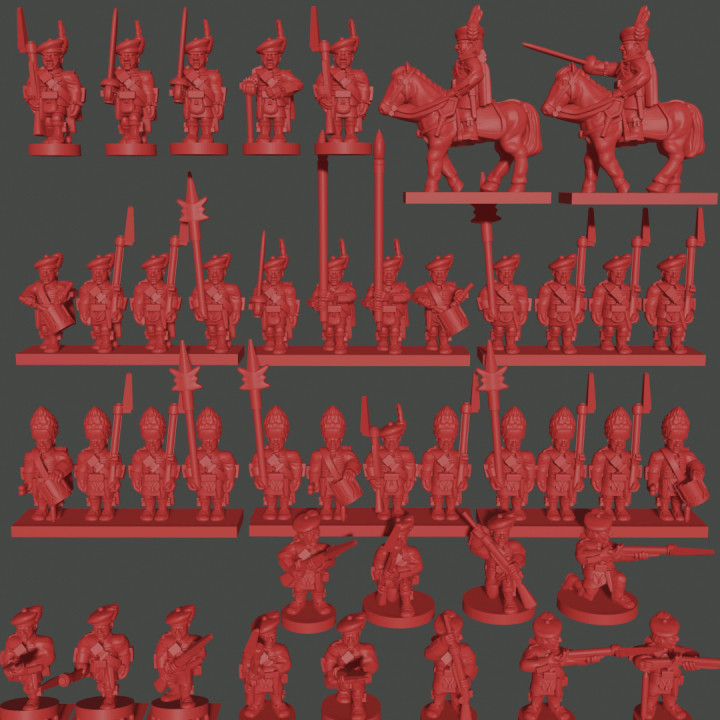 3D Printable 6-15mm British SYW Highlanders - Infantry & Grenadiers ...