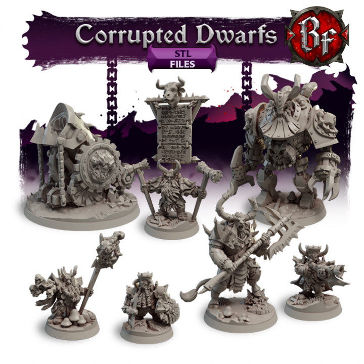 3D Printable Corrupted Dwarves by Titan Forge Miniatures