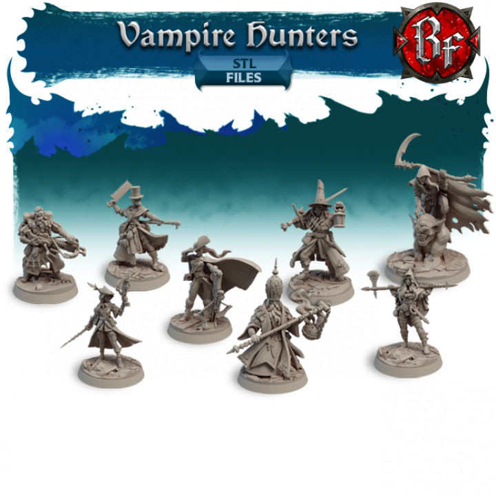 3D Printable Vampire Hunters by Titan Forge Miniatures
