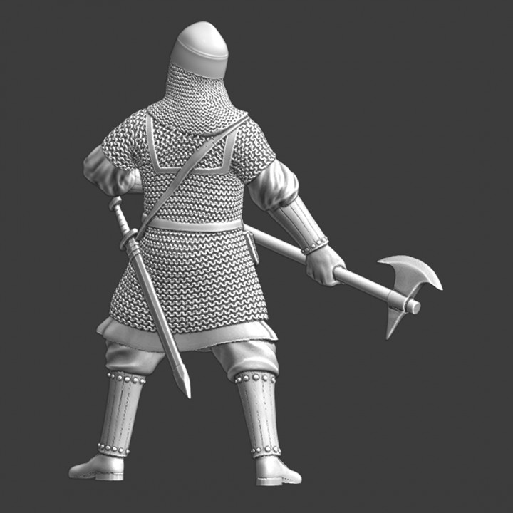 3D Printable Medieval Varangian fighting by Northern Crusades Miniatures