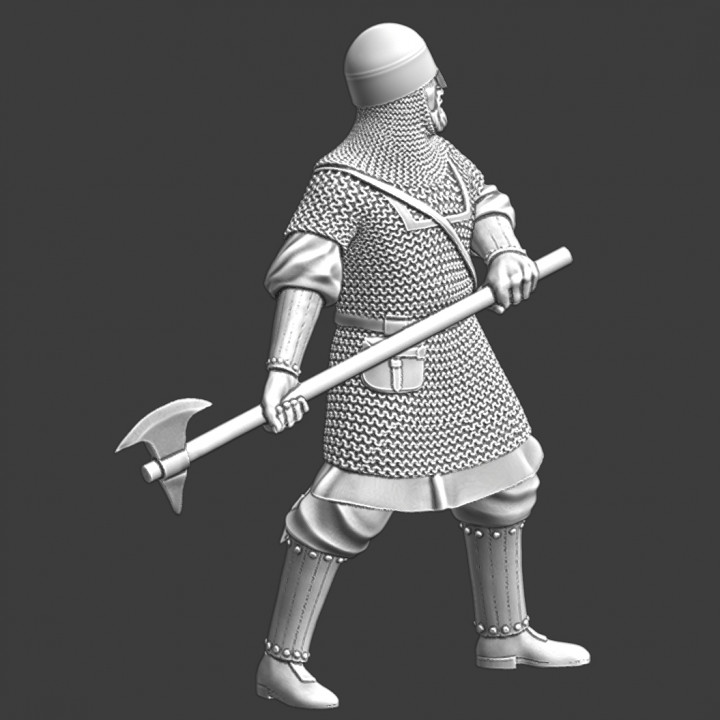 3D Printable Medieval Varangian fighting by Northern Crusades Miniatures