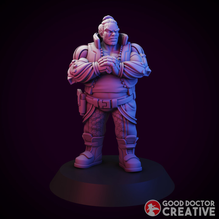 3D Printable Cyberpunk Heavy Bodyguard by Good Doctor Creative