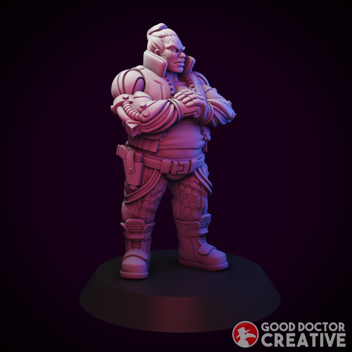 3D Printable Cyberpunk Heavy Bodyguard by Good Doctor Creative