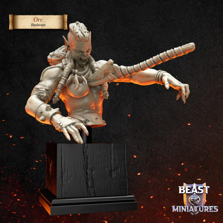 3D Printable Female Orc Dulug Bust - Plus a NSFW Version by Beast Miniatures