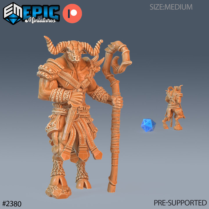 3D Printable Minotaur Adventurer Set / Longhorn Humanoid / Bulky ...