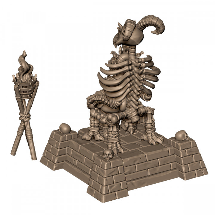3D Printable Oni queen on her throne by Willy Kao