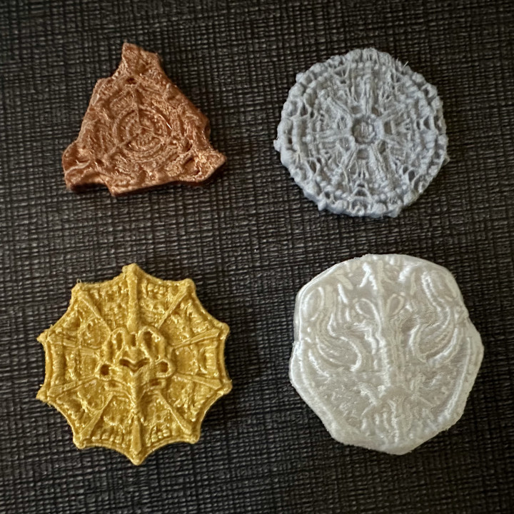 3D Print of Alien coin set by fractalinfinity