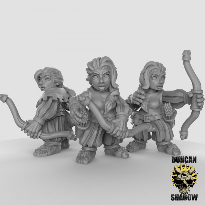 3D Printable Halfling Bundle (pre supported) by Duncan Shadow