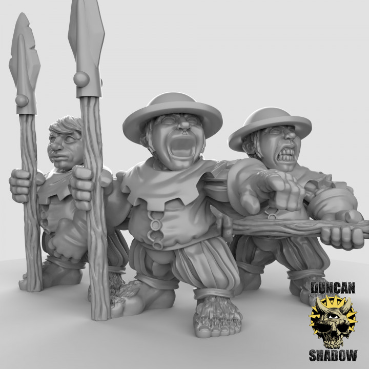 3D Printable Halfling Bundle (pre supported) by Duncan Shadow
