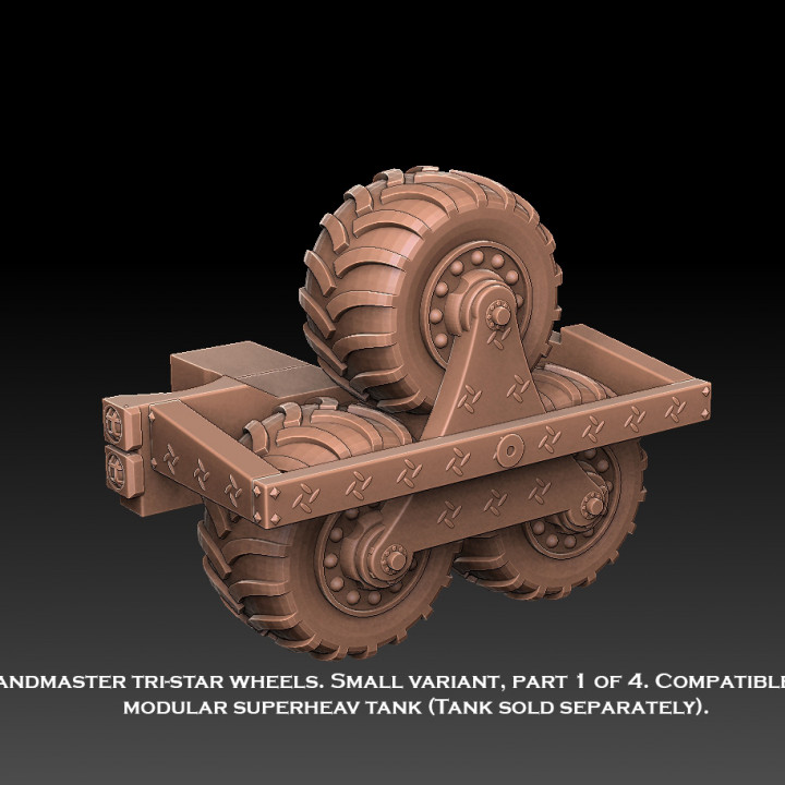 3D Printable Landmaster Tri-Star Wheels by Sharedog Miniatures