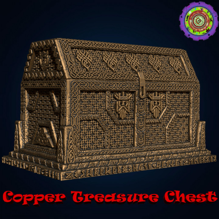 3D Printable Copper Treasure Chest by C2Dwellers