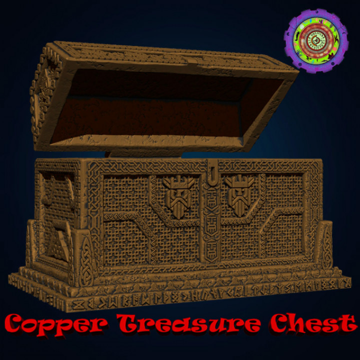 3D Printable Copper Treasure Chest by C2Dwellers