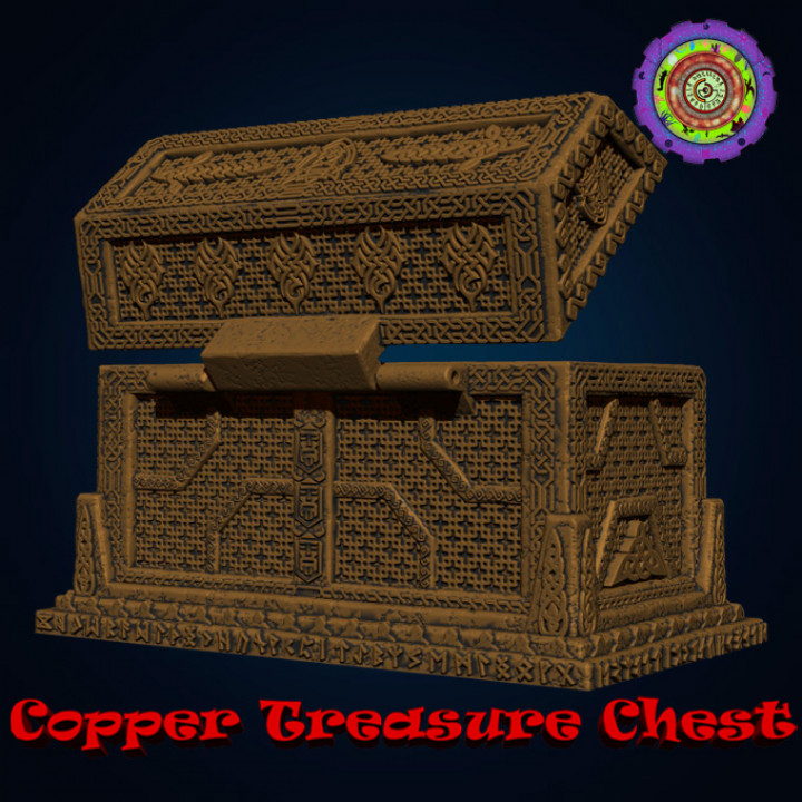 3D Printable Copper Treasure Chest by C2Dwellers