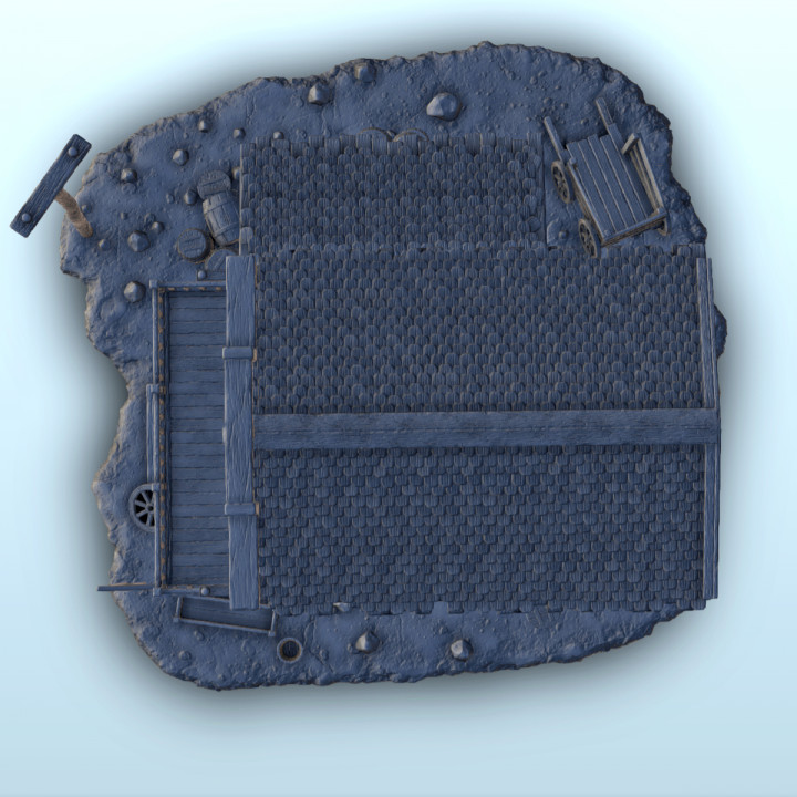 3D Printable Old house with flag and wooden stairs (22) - Six Gun Sound ...