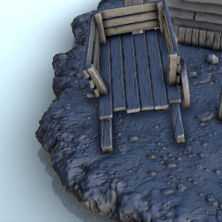 3D Printable Old house with flag and wooden stairs (22) - Six Gun Sound ...