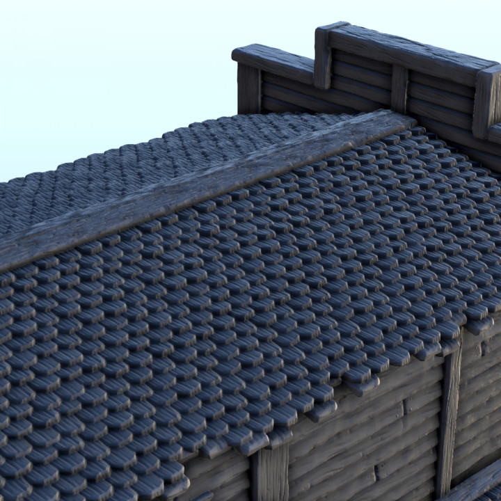 3D Printable Old house with flag and wooden stairs (22) - Six Gun Sound ...