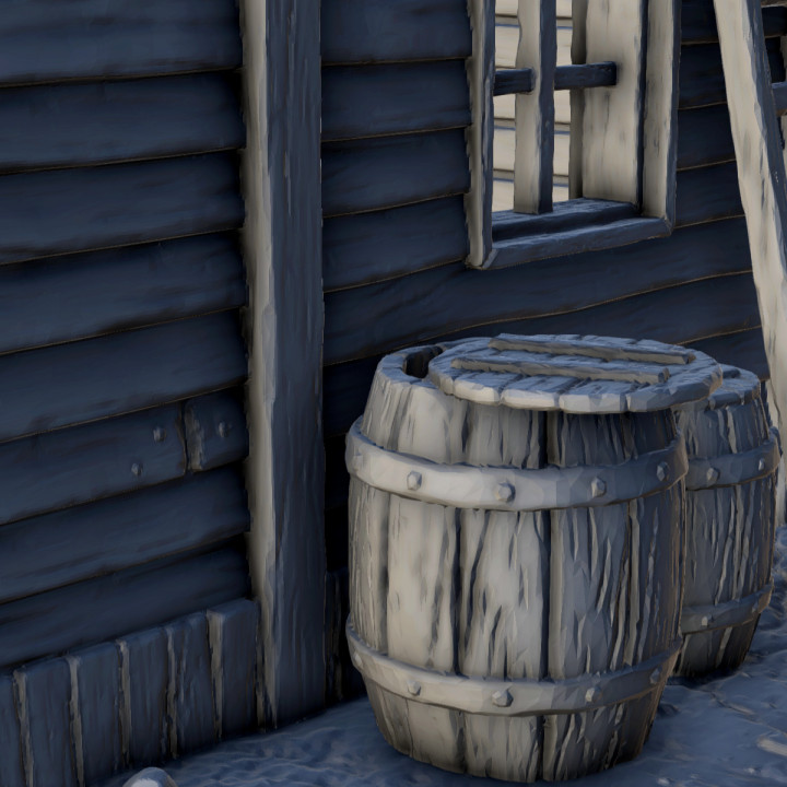 3D Printable Old house with flag and wooden stairs (22) - Six Gun Sound ...