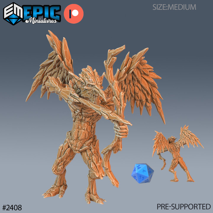 3D Printable Ice Mephit Set / Evil Crystal Imp / Winged Humanoid / Snow ...