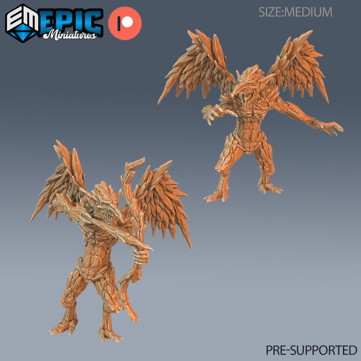 3D Printable Ice Mephit Set / Evil Crystal Imp / Winged Humanoid / Snow ...