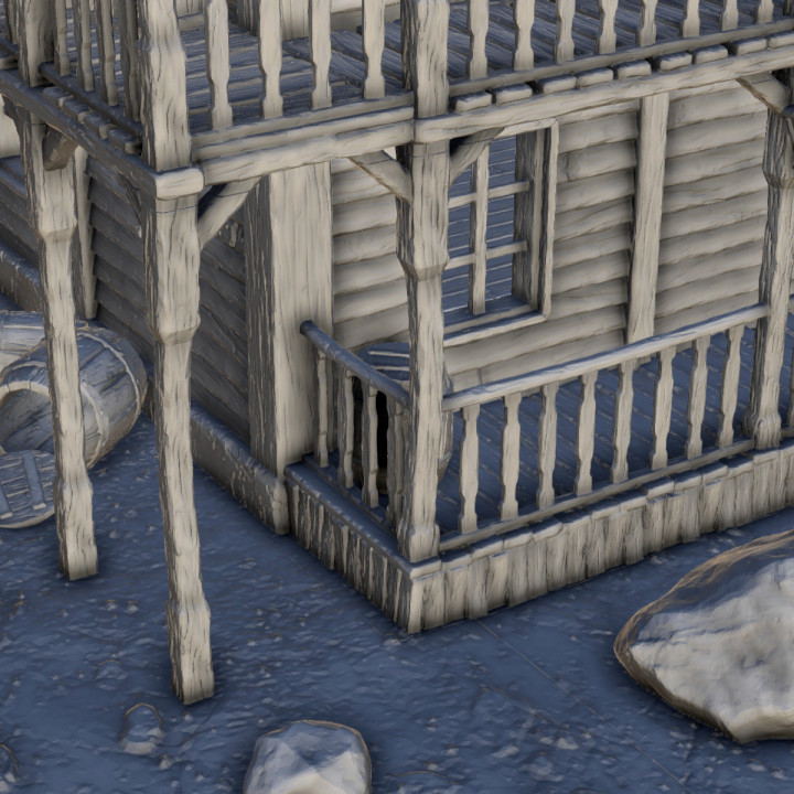 3D Printable Large two-story saloon (6) - Six Gun Sound Desperado Old ...