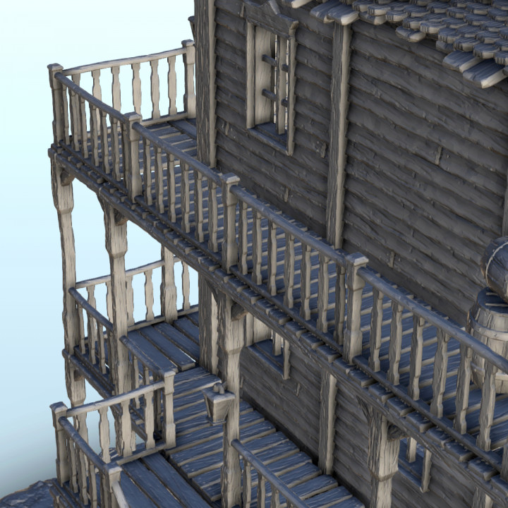 3D Printable Large two-story saloon (6) - Six Gun Sound Desperado Old ...