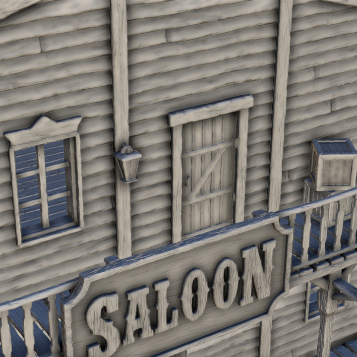 3D Printable Large two-story saloon (6) - Six Gun Sound Desperado Old ...